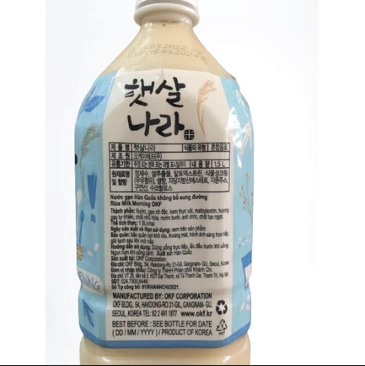 Nước gạo (KC) Hàn Quốc OKF xanh 1.5L/12 (459)